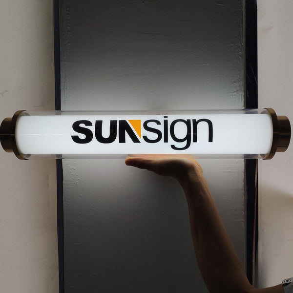 Custom shop front sign custom led round tube lightbox sign outdoor wat – sunsignus