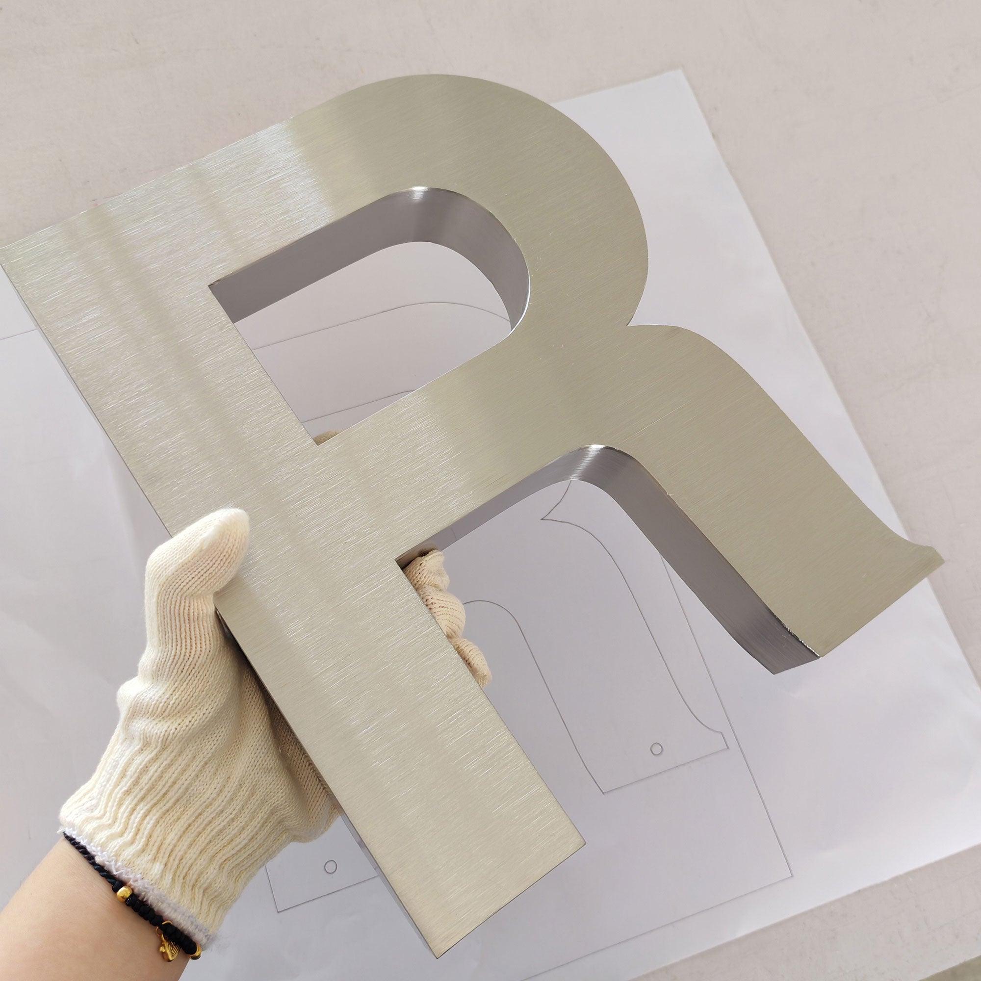 Weather-proof Outdoor Building Signs Custom Anti-rust Brushed Channel ...