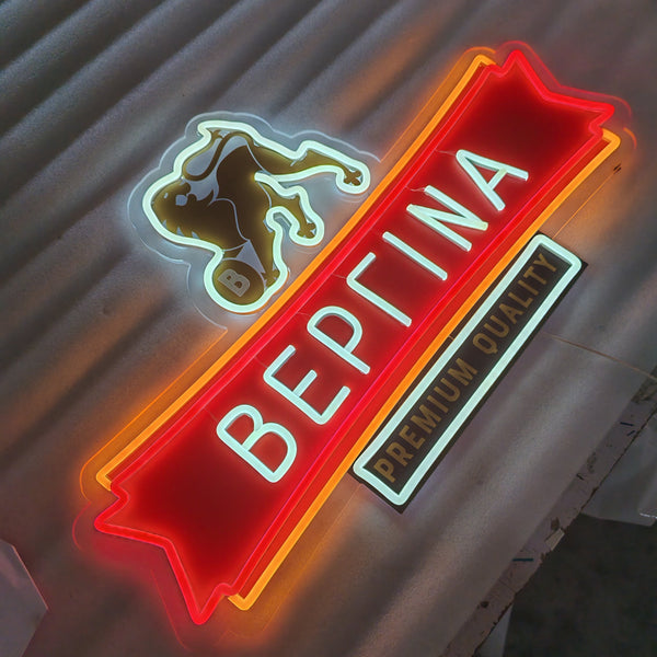 Custom brand logo sign company indoor hanging led neon signs party wed ...