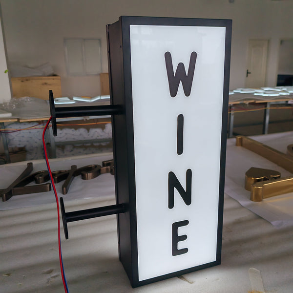 Weatherproof Store Front LED Signboard Double-Sided LED Wall Blade Met ...