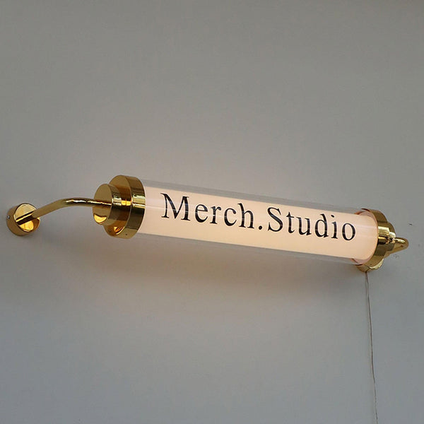 Indoor custom store logo sign round led tube light box sign illuminate ...