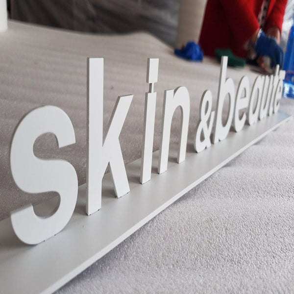 Desk Top Sign Free Standing Table Sign Metal Solid Cut Advertising Let ...