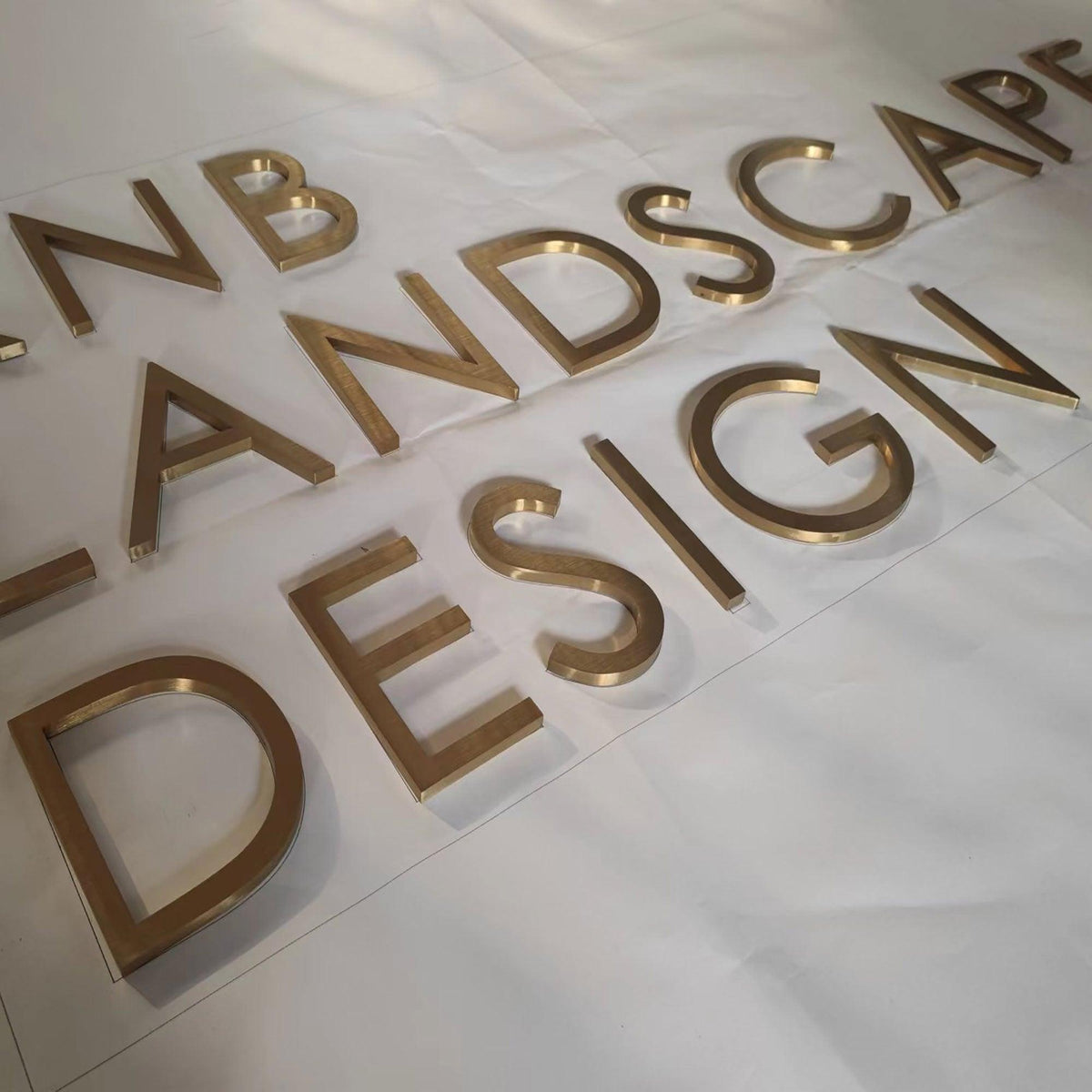 Gold Color Laser Cut 3D Metal Alphabet Brushed Letters Stainless Steel ...
