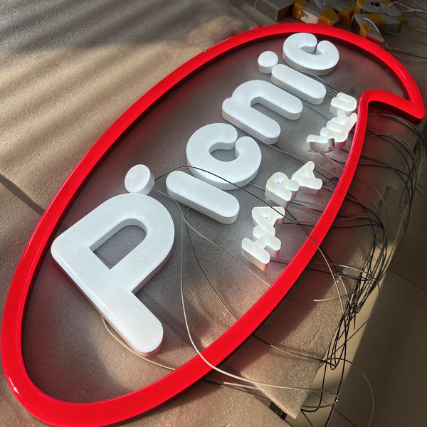 Interior acrylic led neon sign custom faux neon sign store shop door h ...