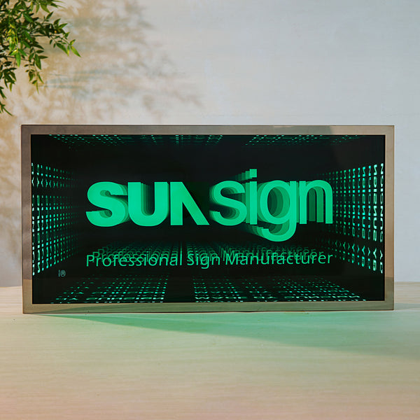 Customized RGB Color Changing LED Infinity Mirror Signage Office 3D Si ...