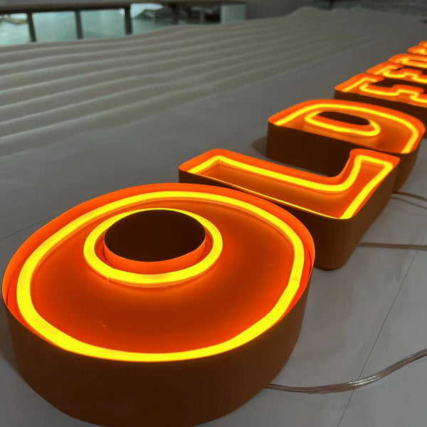 Waterproof led business signs custom flexible neon lights with metal c ...