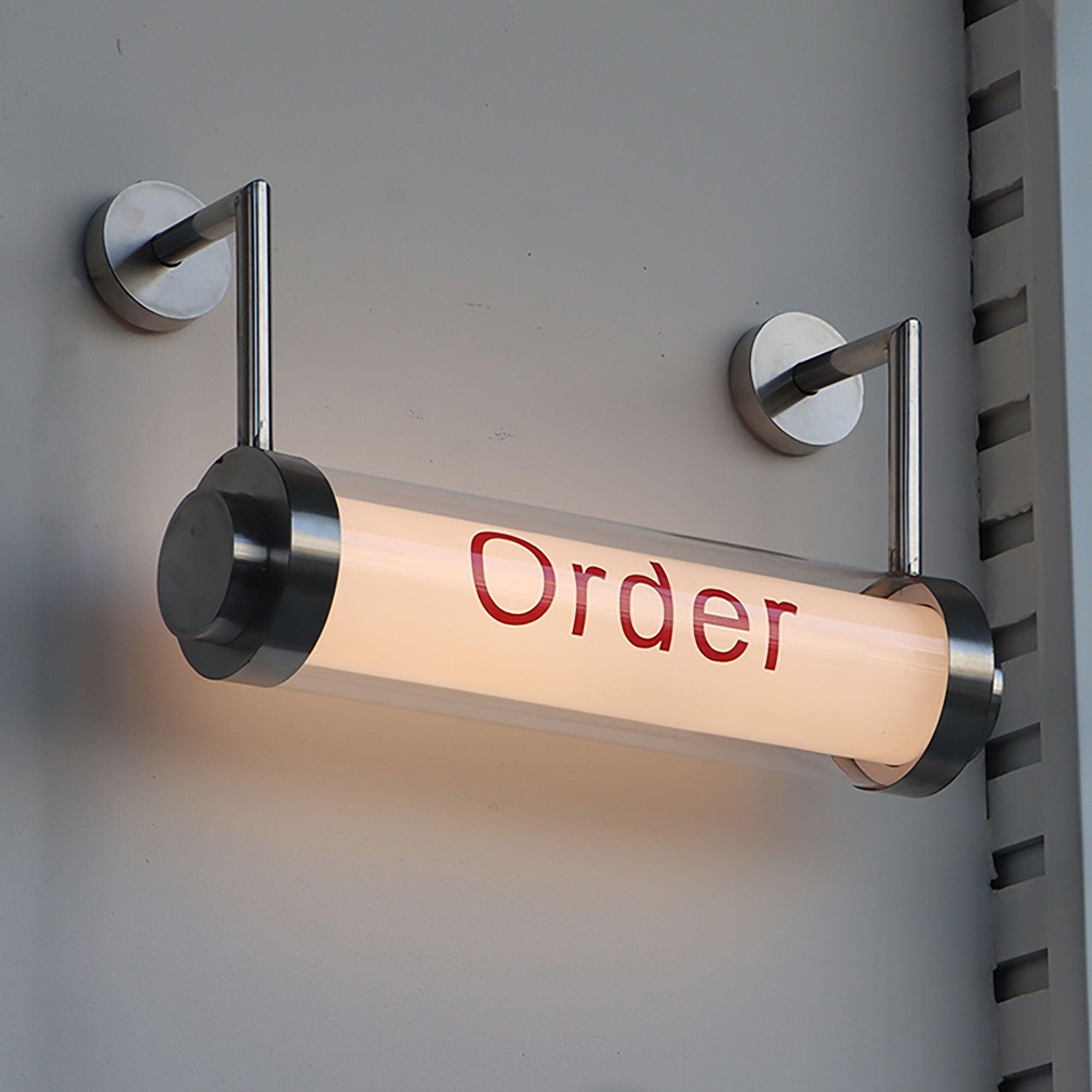 Acrylic cylindrical luminous light box stainless steel doorstep round ...