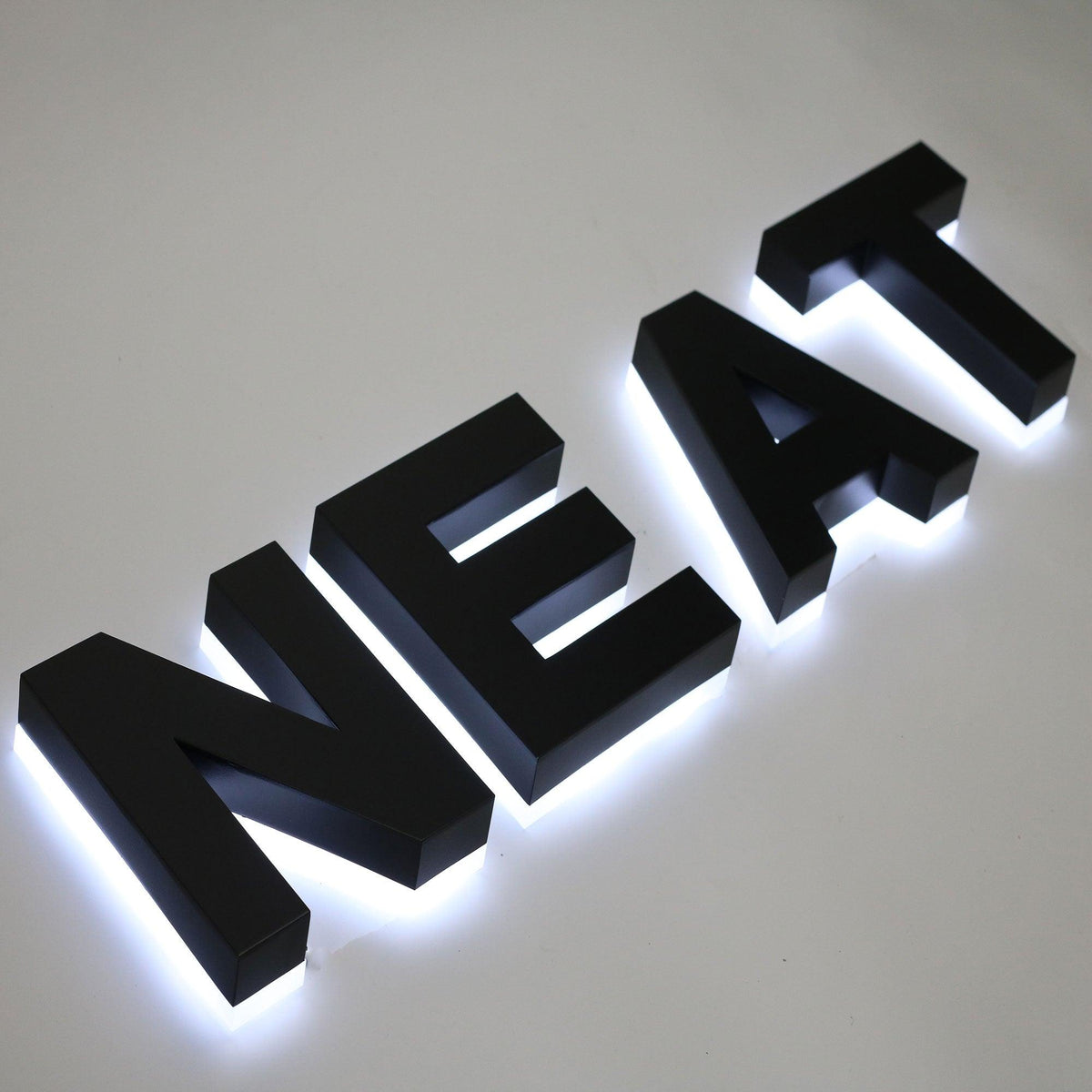 Wall Mounted Outdoor Stainless Steel Channel Letters With Black Paint ...