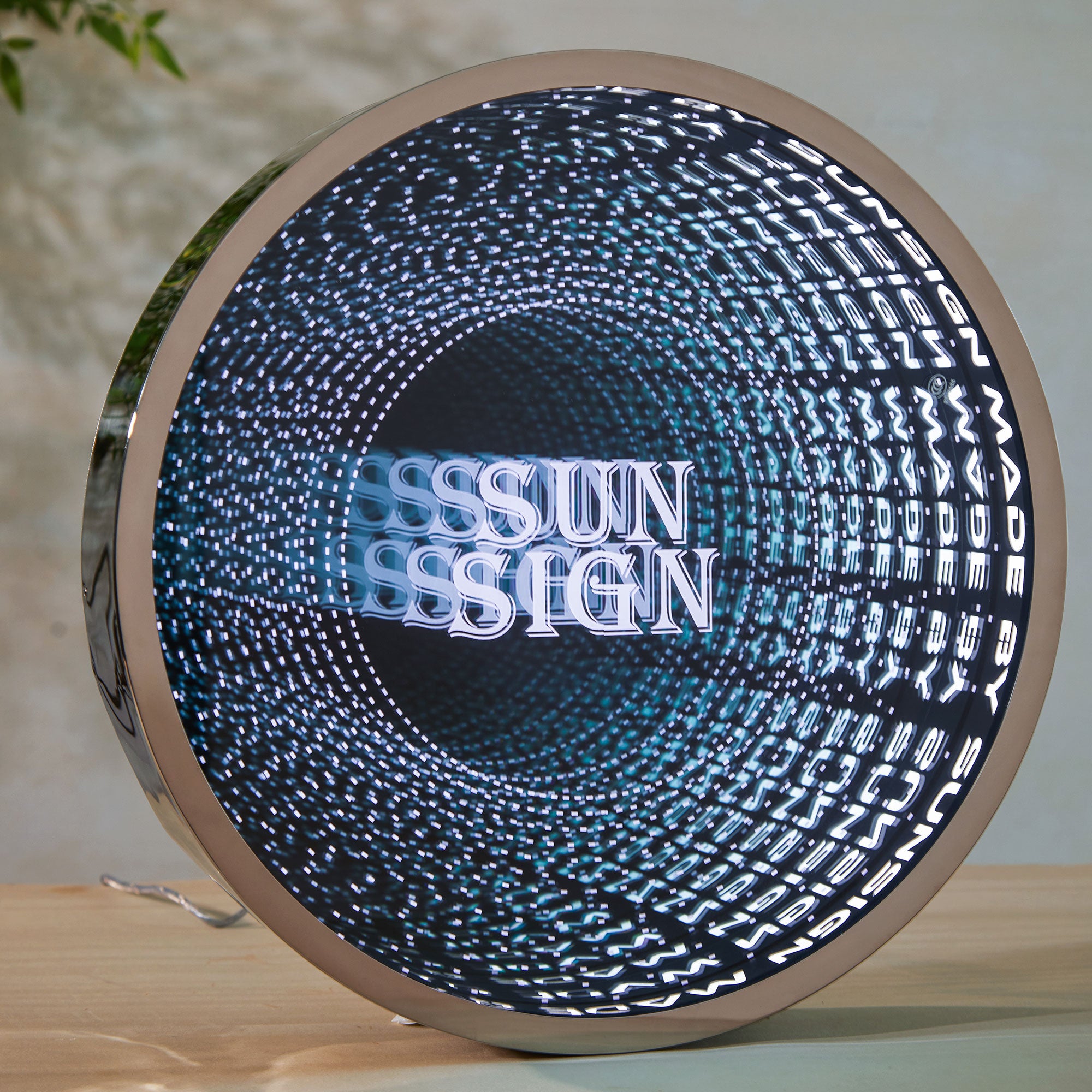 Custom mirror infinite sign led abyss mirror logos wall mirror sign ou ...