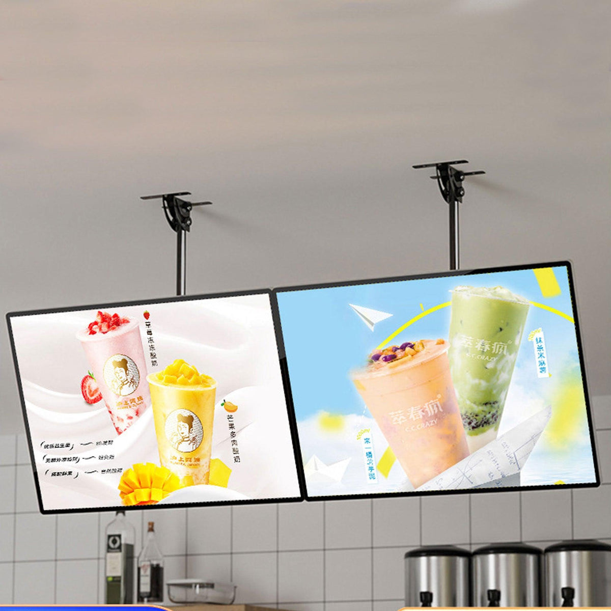 Hanging LED Ultra-Thin Light Box Aluminum Frame Poster Box Restaurant ...