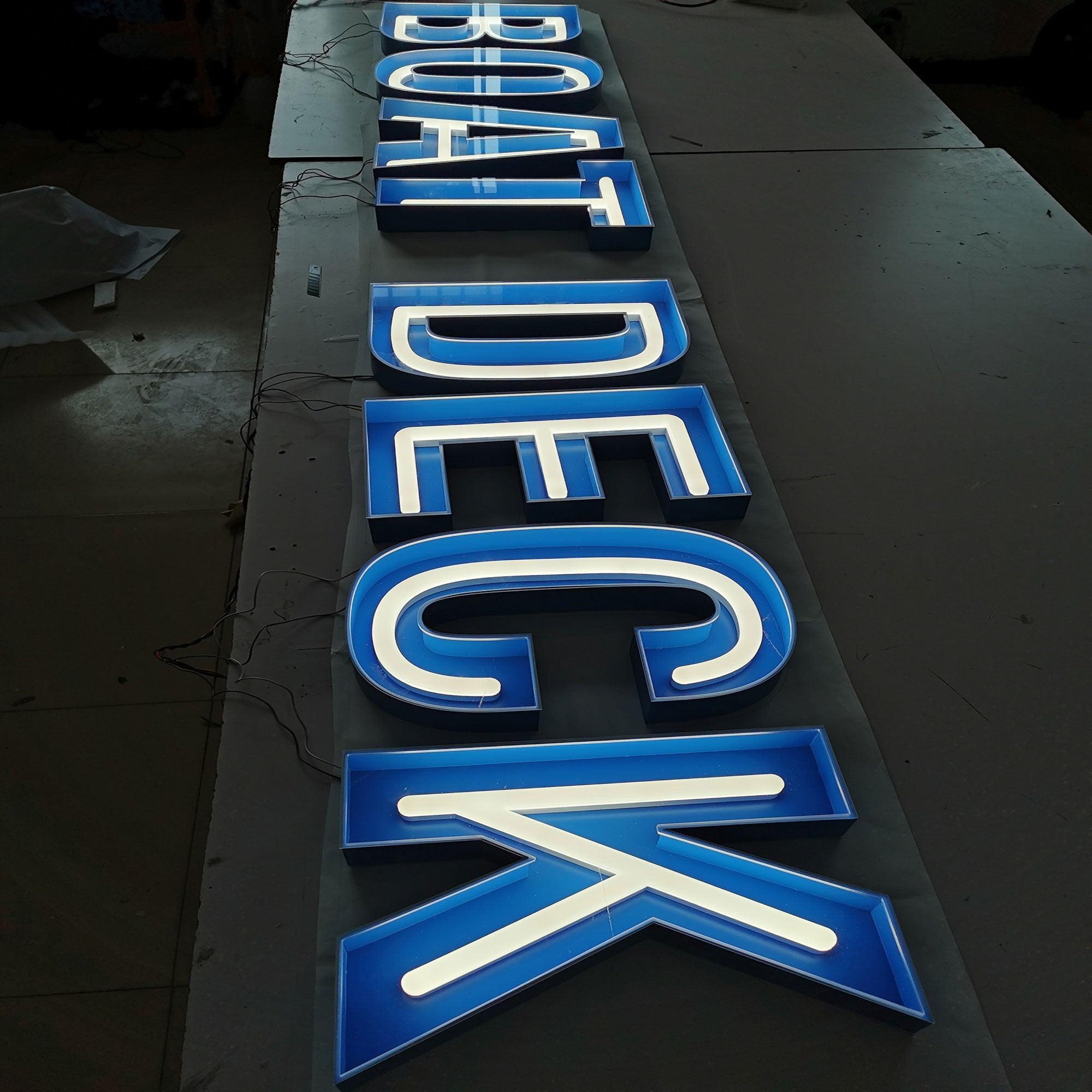 Frontlit 3D LED Faux Neon Signs Illuminated Acrylic Letters with Metal ...