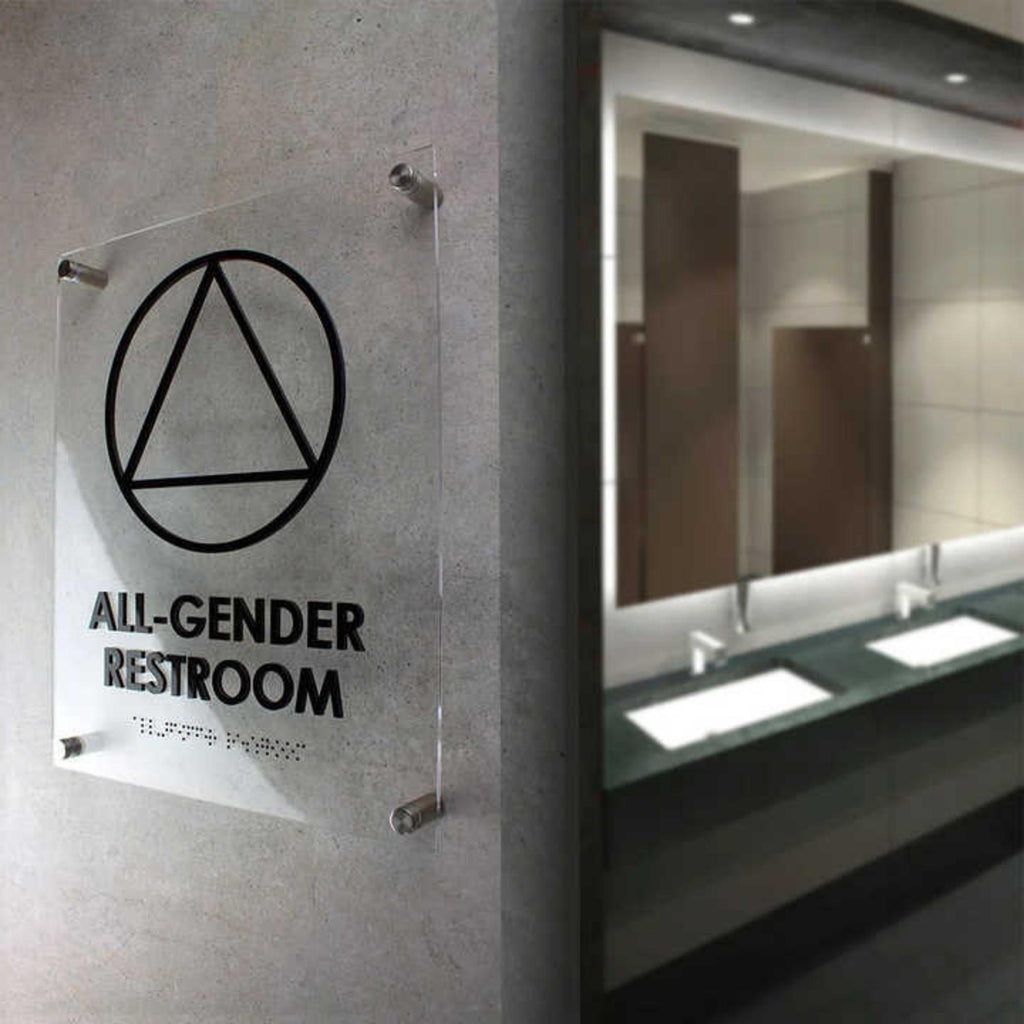 Plastic Braille Door Signage Transparent Acrylic Plaque Sign Restroom ...