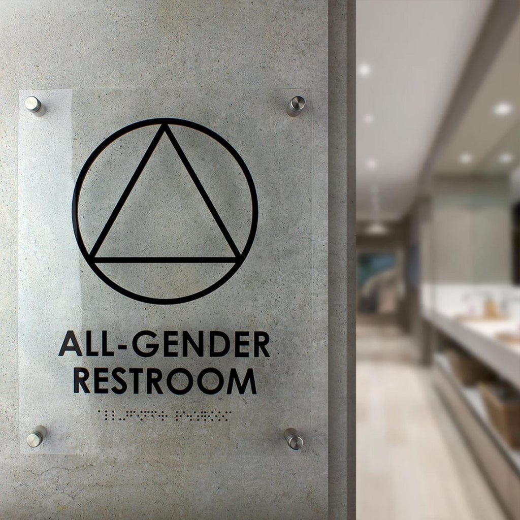 Plastic Braille Door Signage Transparent Acrylic Plaque Sign Restroom ...