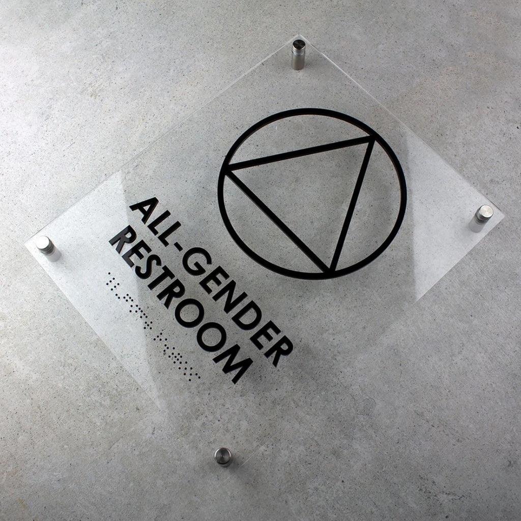 Plastic Braille Door Signage Transparent Acrylic Plaque Sign Restroom ...