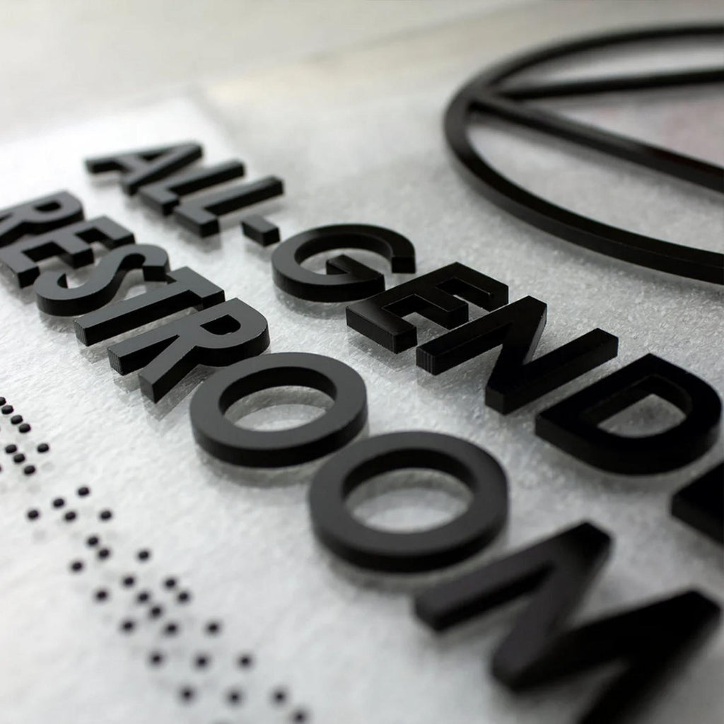 Plastic Braille Door Signage Transparent Acrylic Plaque Sign Restroom ...