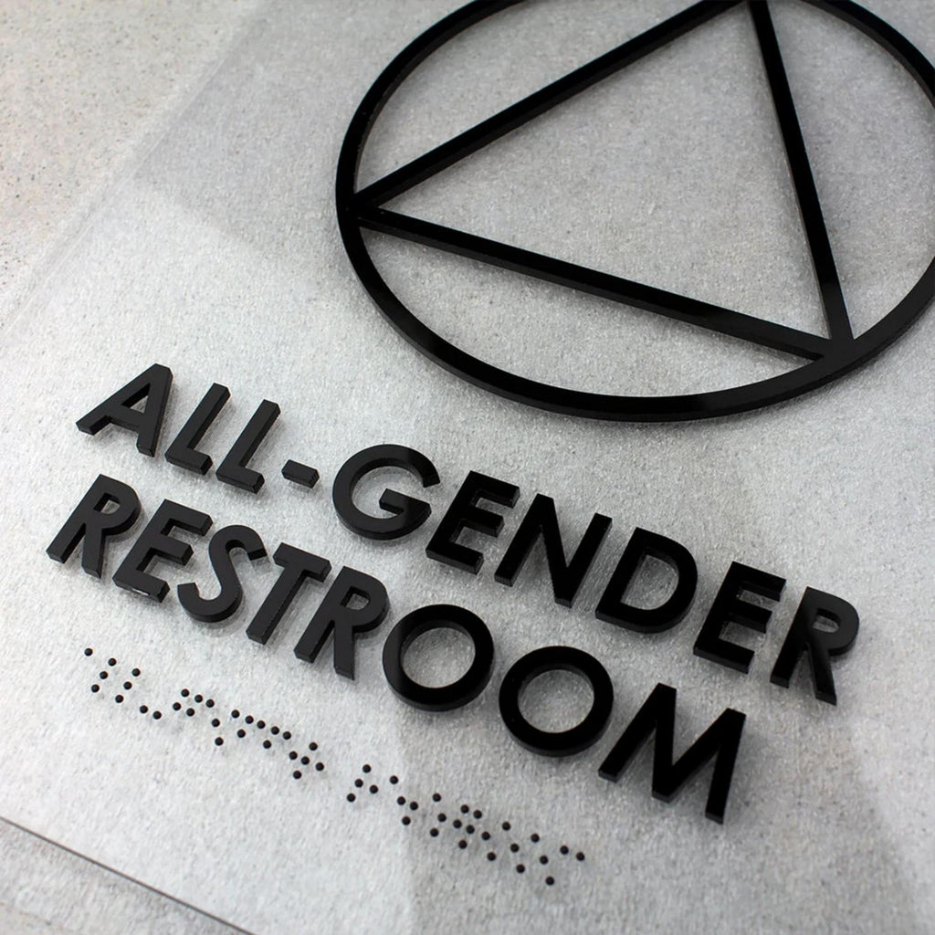 Plastic Braille Door Signage Transparent Acrylic Plaque Sign Restroom ...